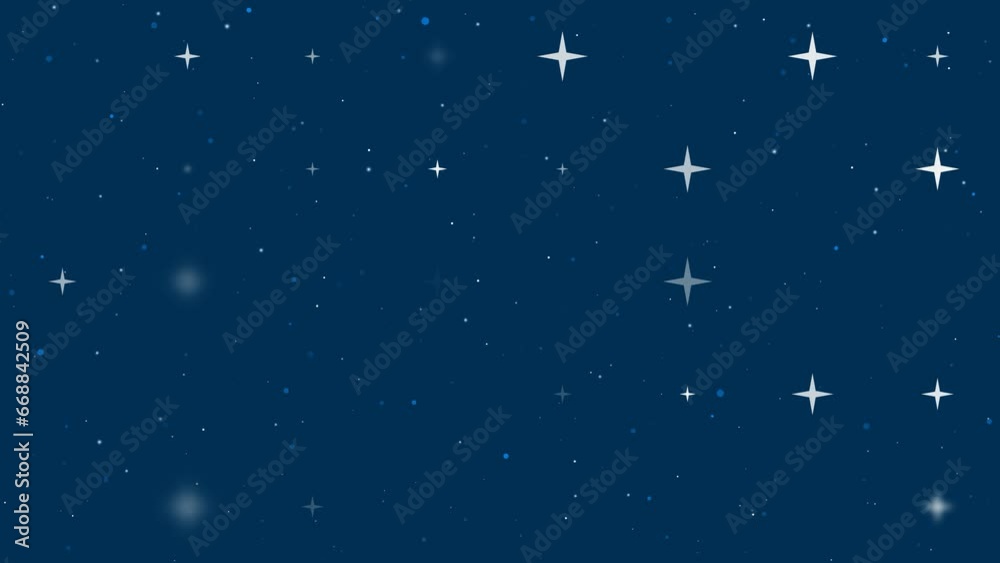 Template animation of evenly spaced star symbols of different sizes and ...