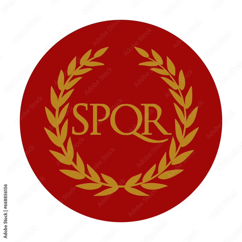 Vecteur Stock Circle badge Roman empire flag roundel vector ...