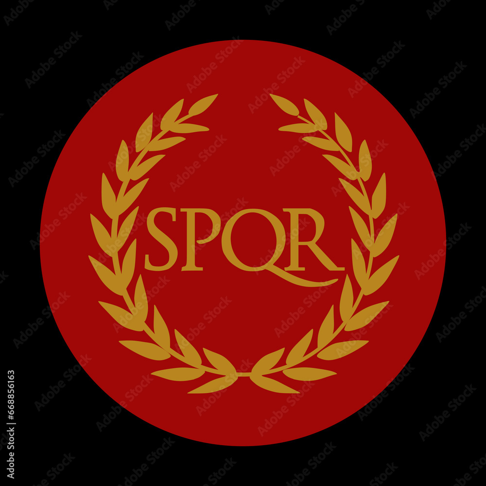 Circle badge Roman empire flag roundel vector illustration isolated ...
