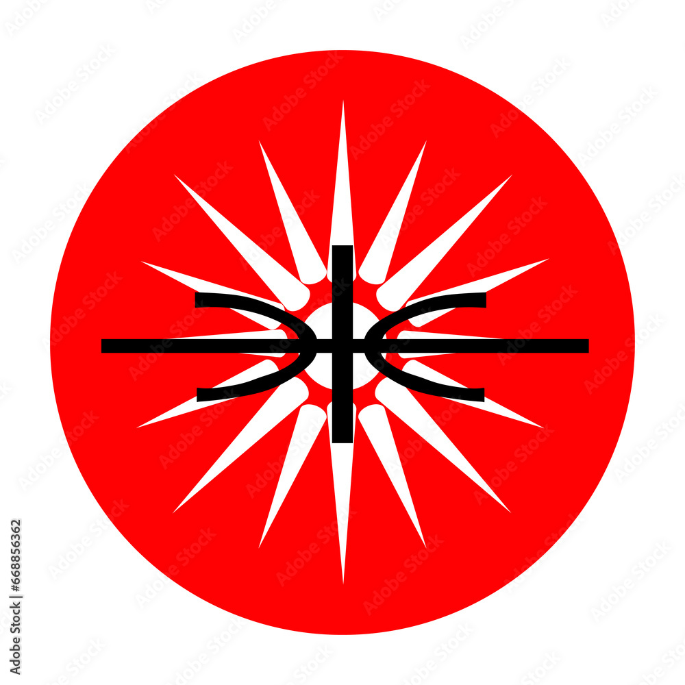 Circle badge Kingdom of Troys flag vector illustration isolated. Symbol ...
