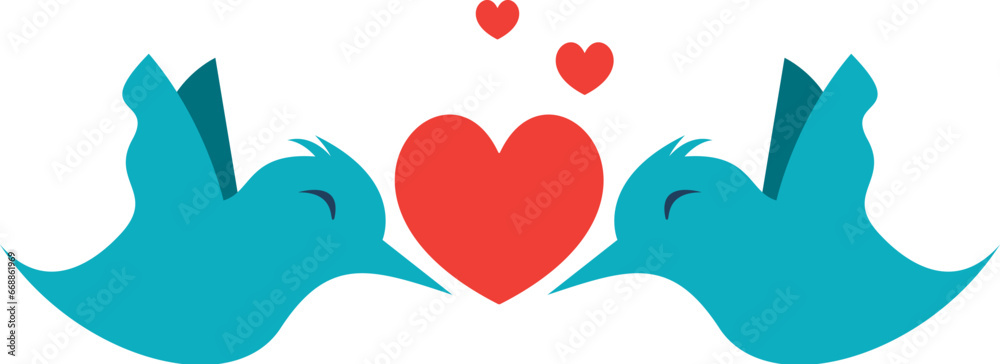 Bird with heart love vector logo concept. Love bird logo vector. Stock ...