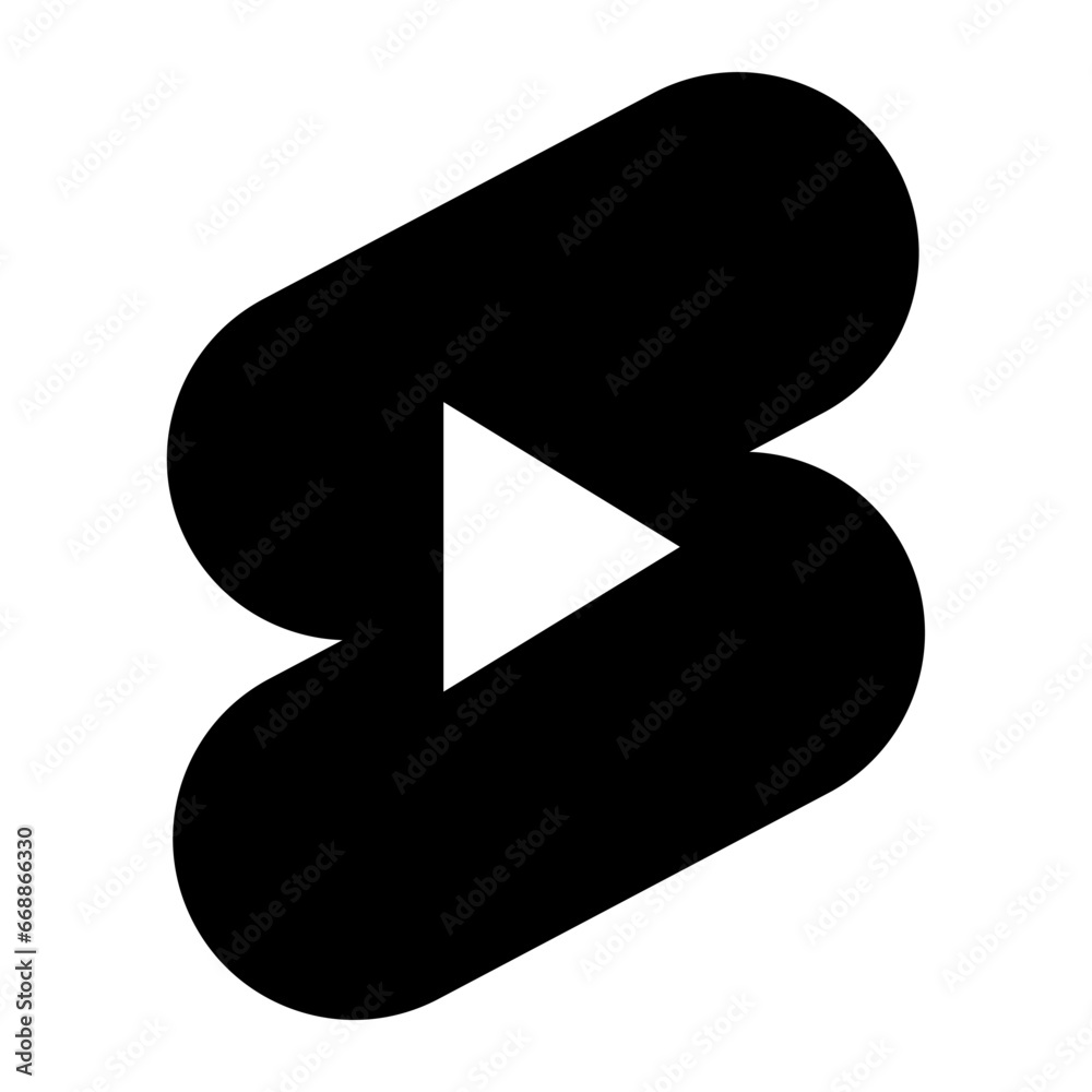 Black YouTube shorts icon. Social media logo. Editorial illustration ...