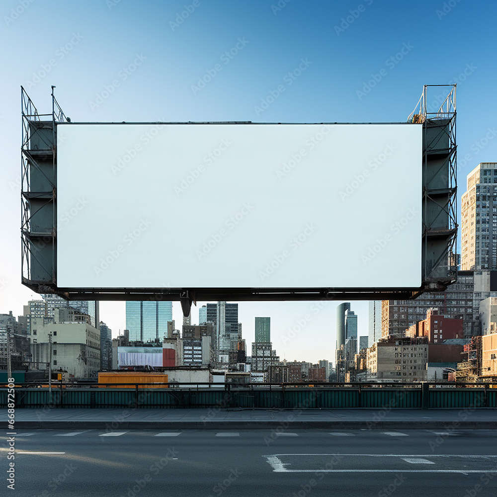Outdoor billboard on blue sky background with clipping path, Billboard ...