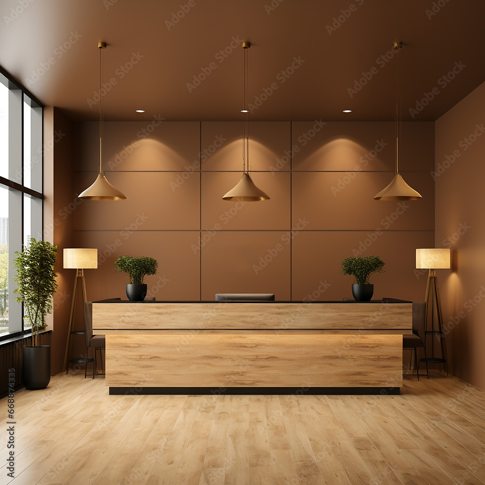 Front display showroom interior design building. hotel reception ...