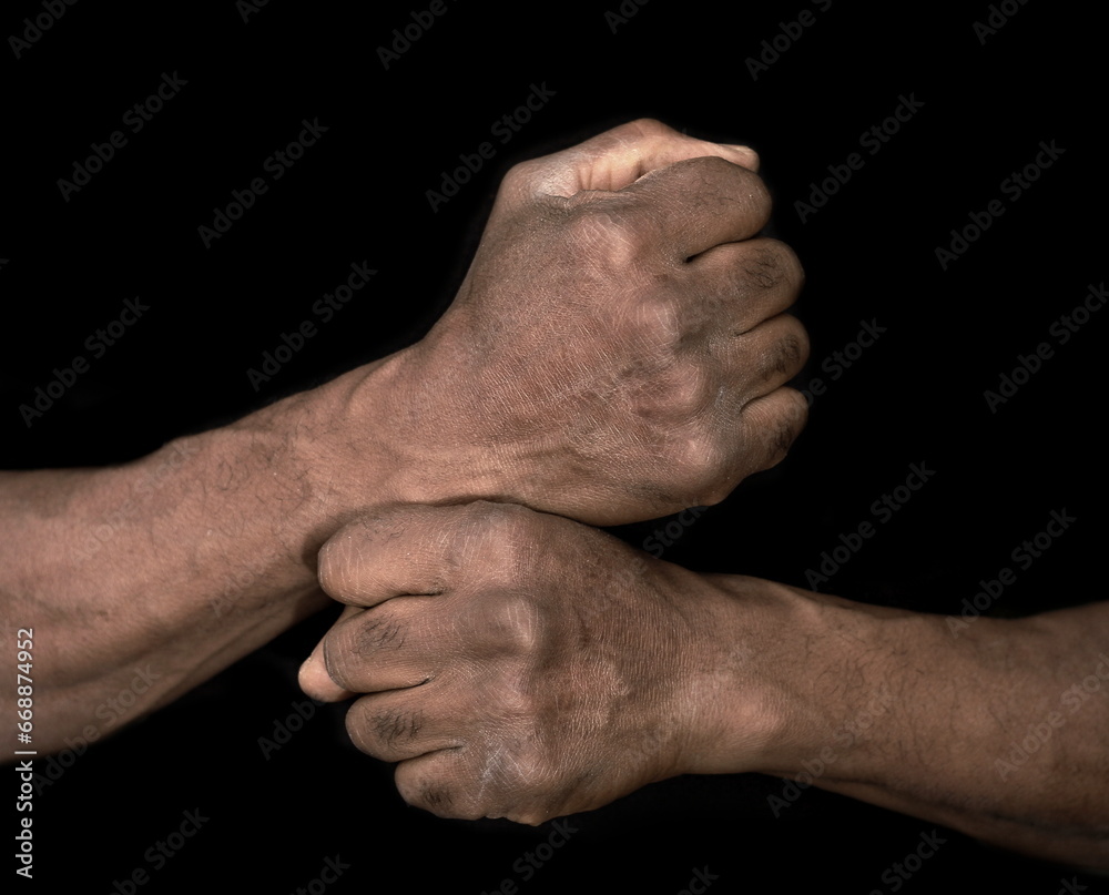 sign language with hand gestures speaking body language with people on ...