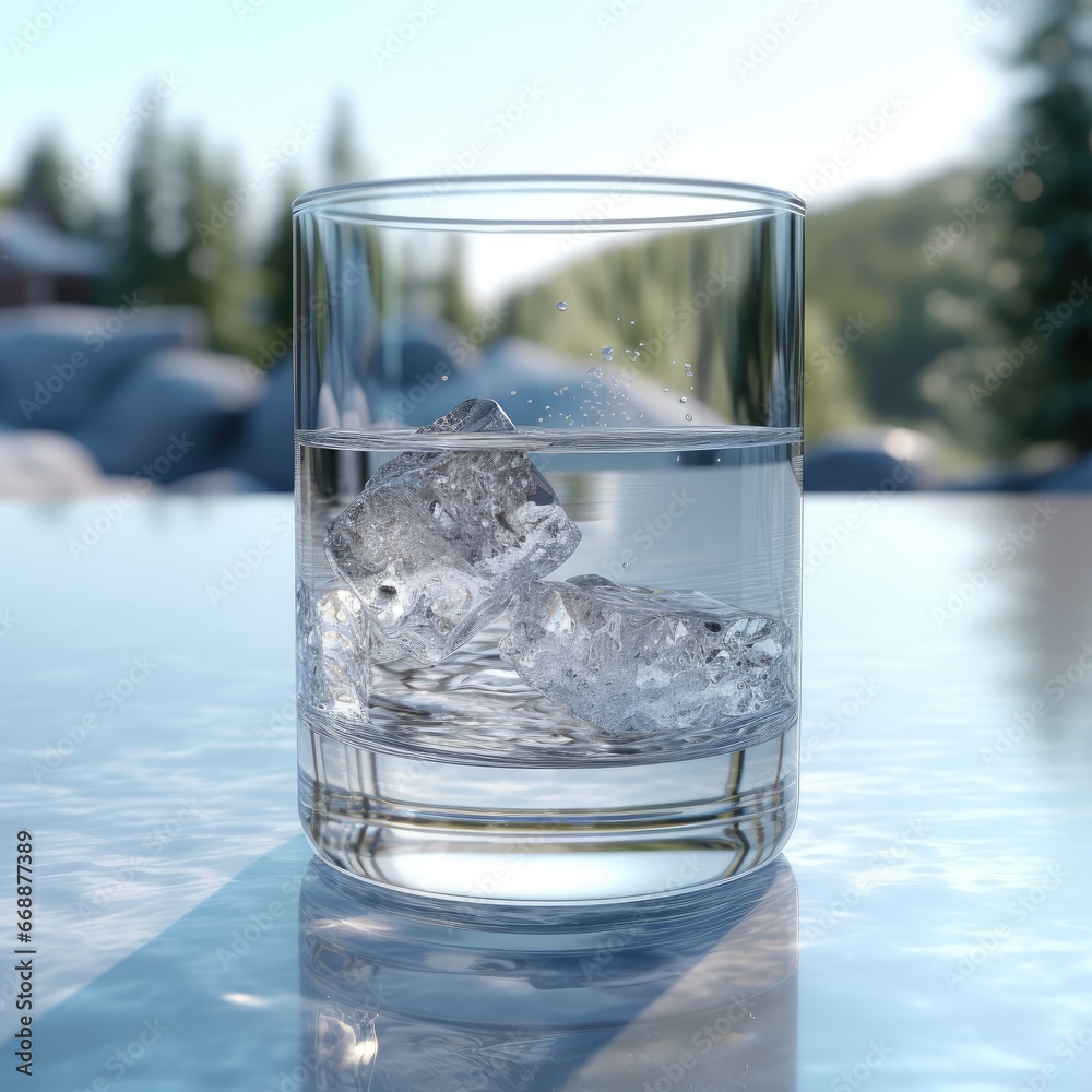 Clean water in a glass. Purified foda. Filters for water purification ...