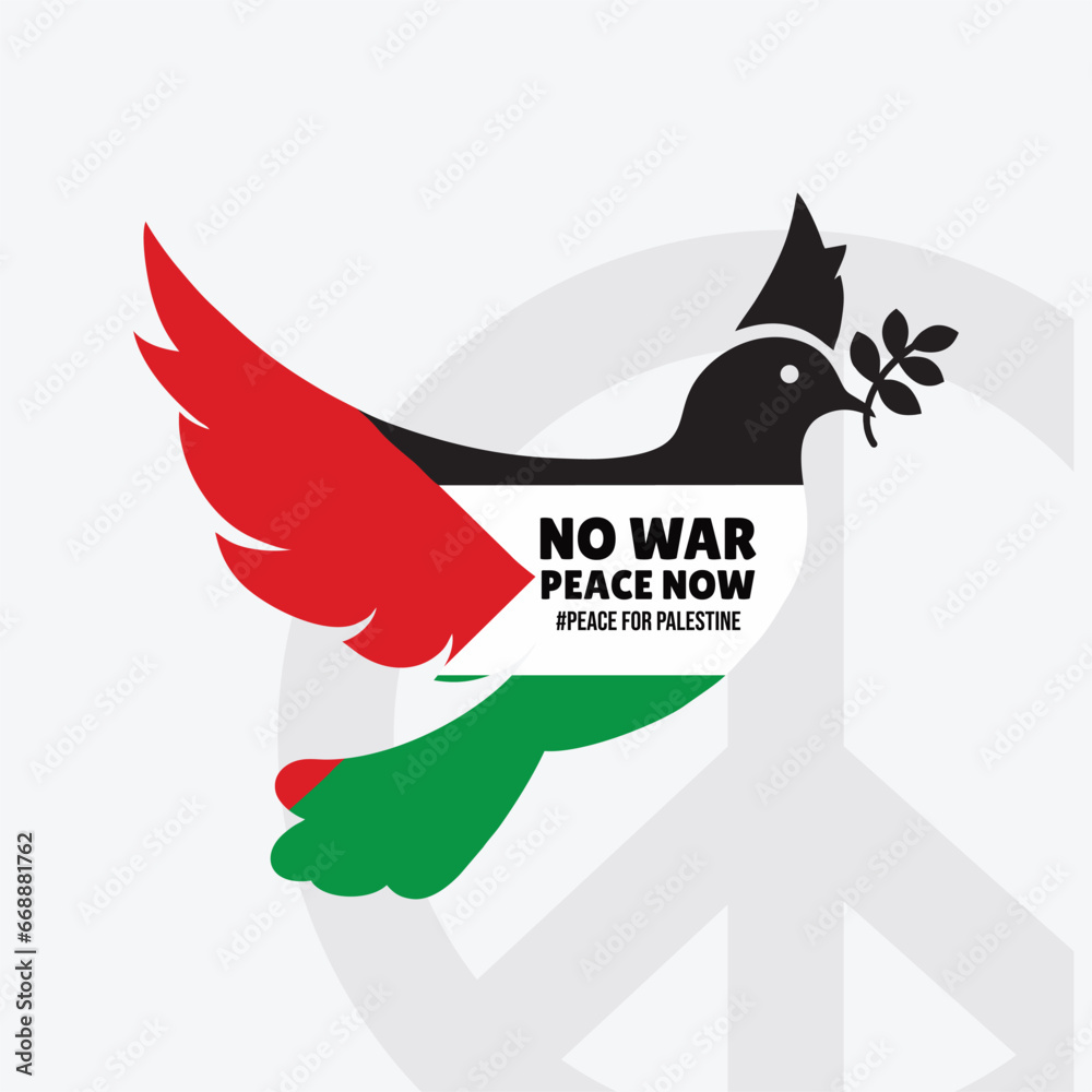 Free Palestine. No war. Flag of Palestine. Support for Palestine. Peace for Palestine. Stop war ...