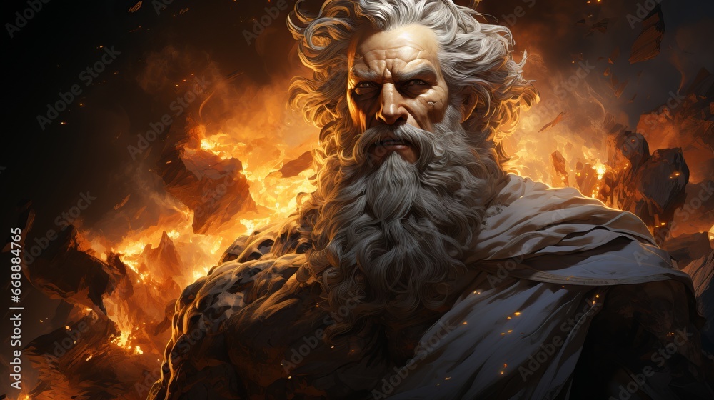 Zeus, god of ancient Greek mythology. God of thunder from Olympus, a ...