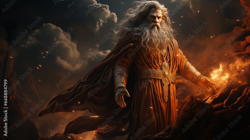 Zeus, god of ancient Greek mythology. God of thunder from Olympus, a ...