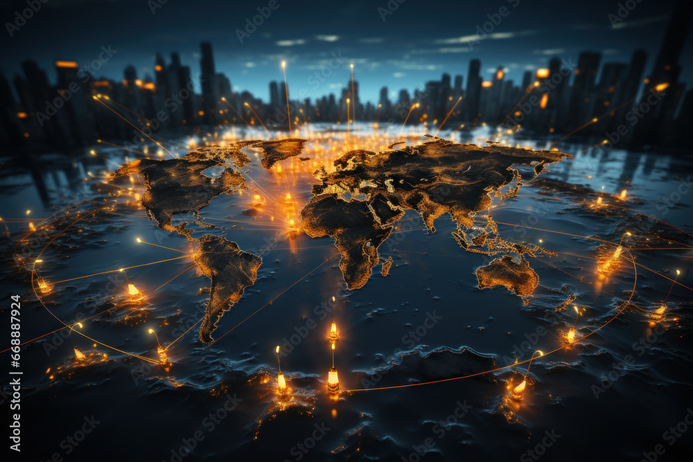 A world map with arrows depicting the flow of international migration ...