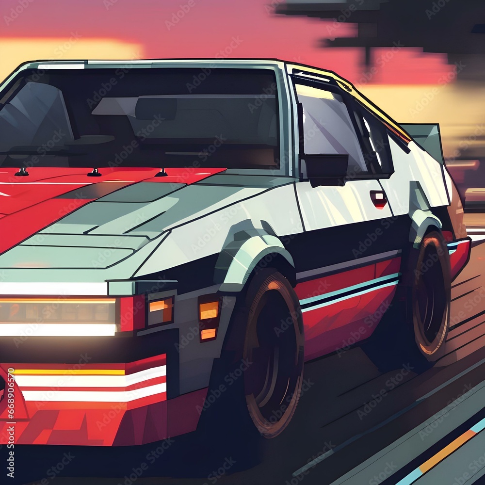 15 Design a pixel art retro car race with pixelated racers and cheering ...