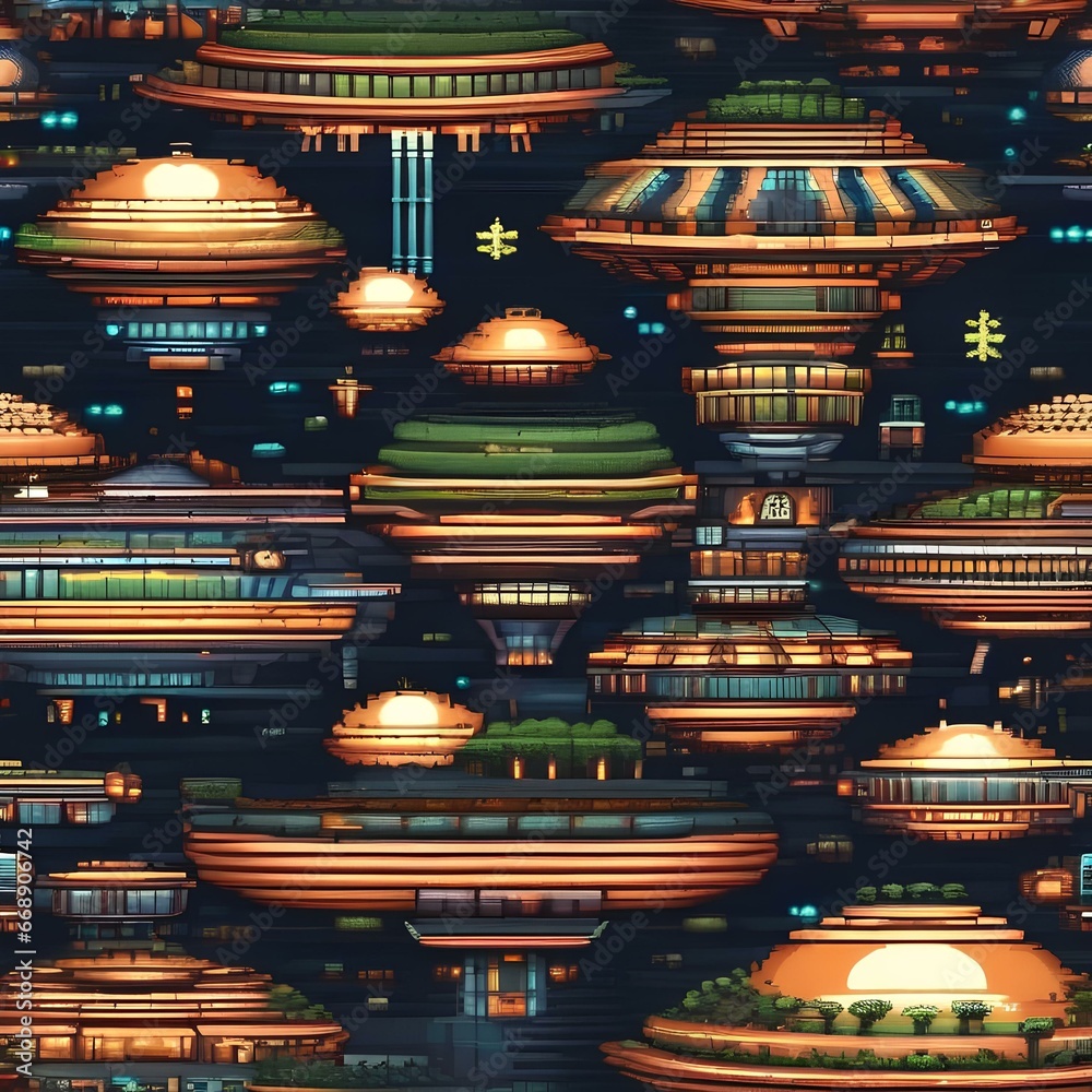 44 Craft a pixel art alien invasion scene with UFOs and ...