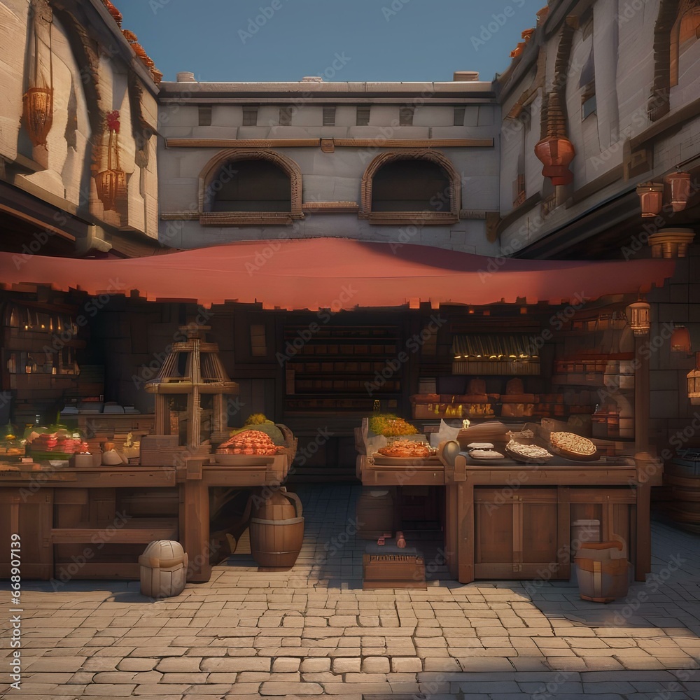 69 Design a pixel art medieval fantasy market with stalls, merchants ...