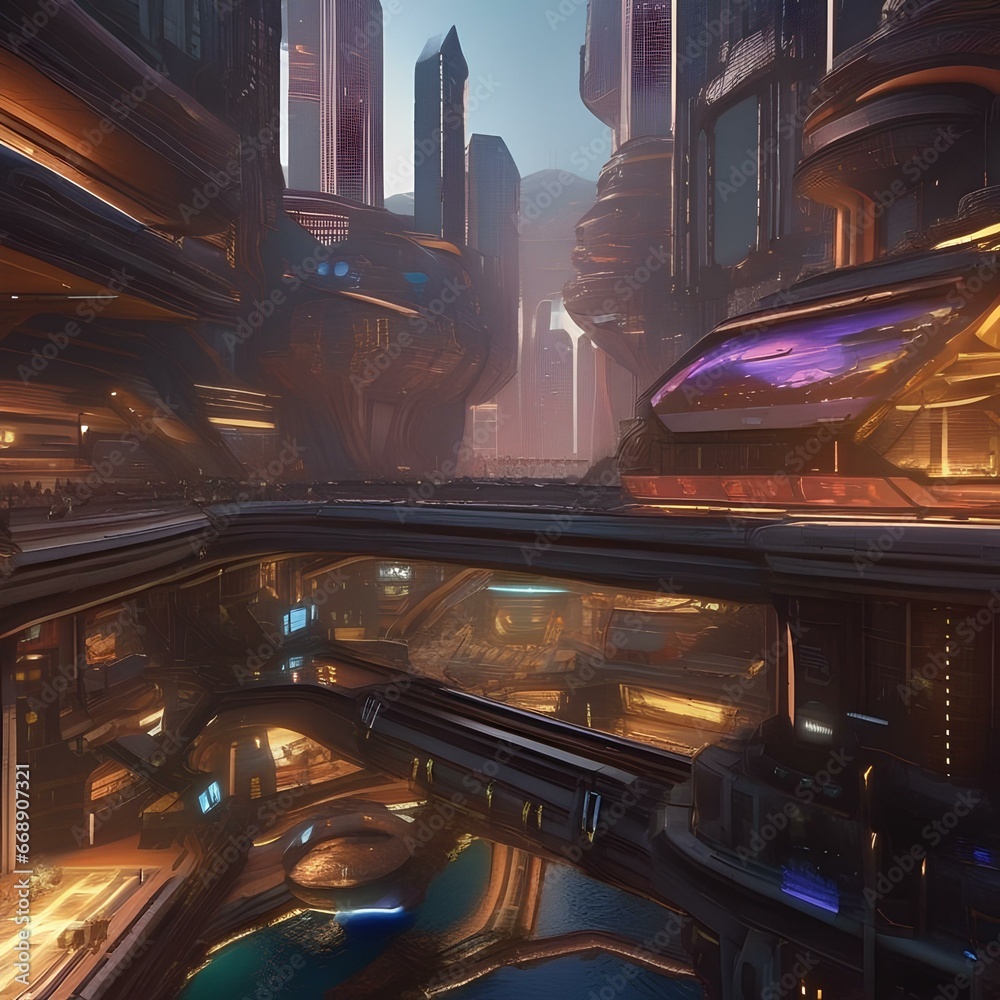 55 Create a pixel art futuristic city on another planet, with advanced ...