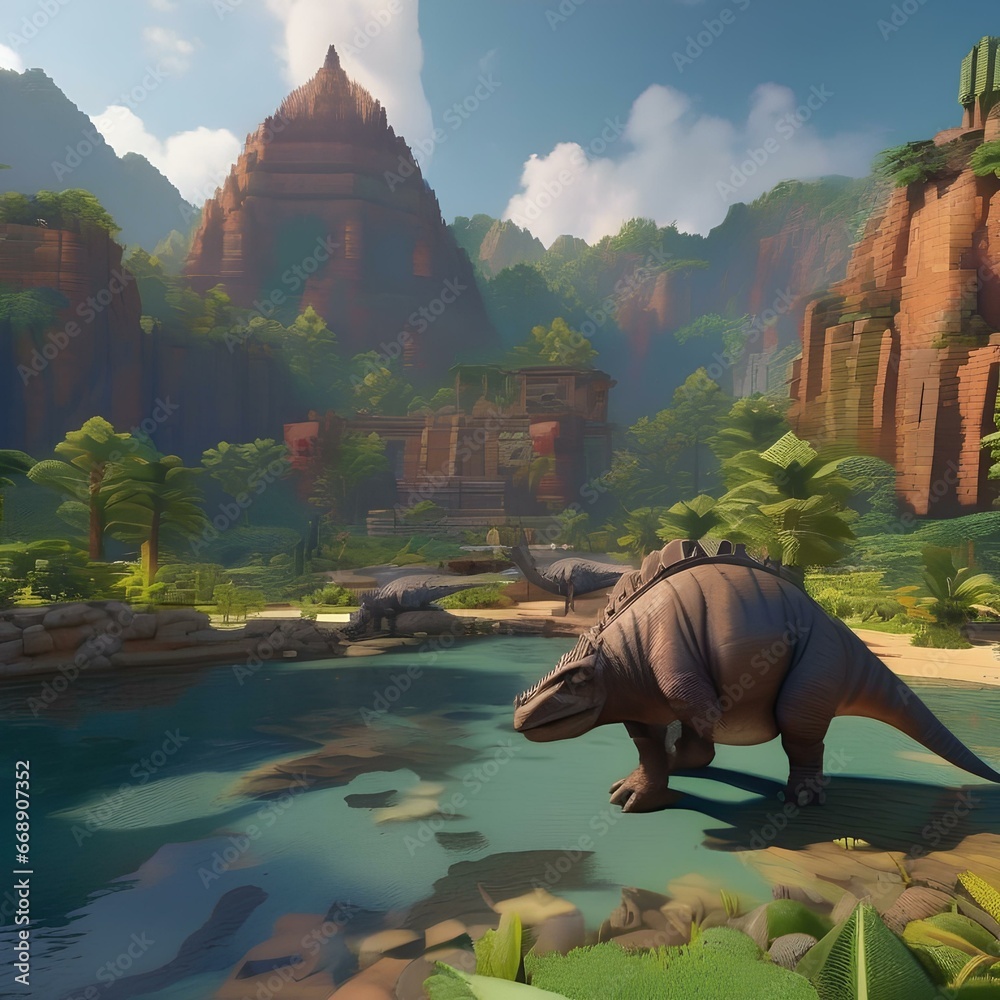 Photo & Art Print 42 Design a pixel art prehistoric landscape with ...