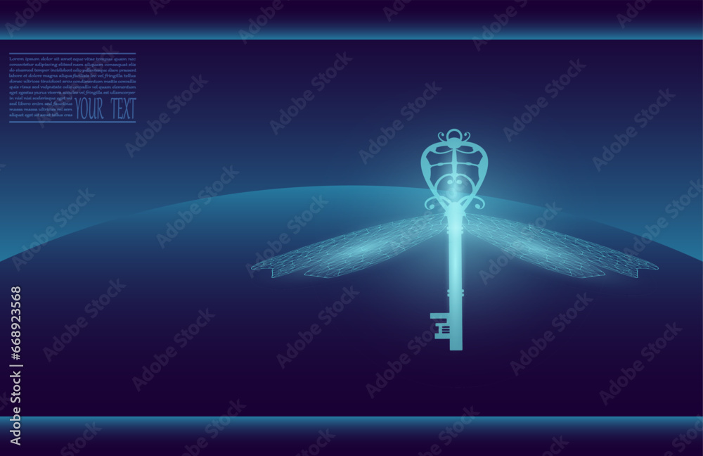 Butterfly wing key. Butterfly winged lock key made of mesh and dots ...