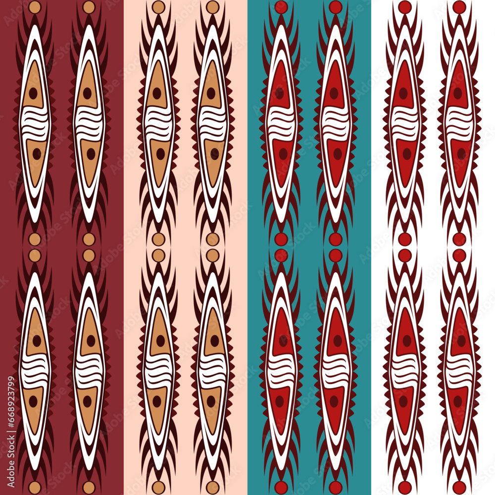 vector illustration of an Indonesian Papuan trend ethnic batik pattern ...