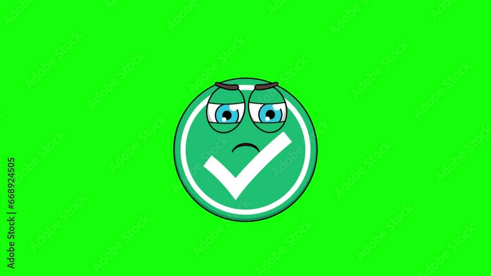 Angry emoticon of approved symbol character, loop animation emoji 素材庫影片 ...