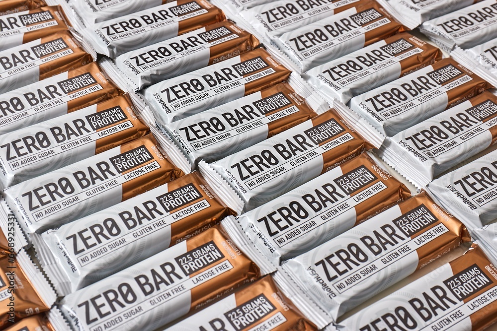 Protein bars Biotech Zero Bar large amounts Stock Photo | Adobe Stock