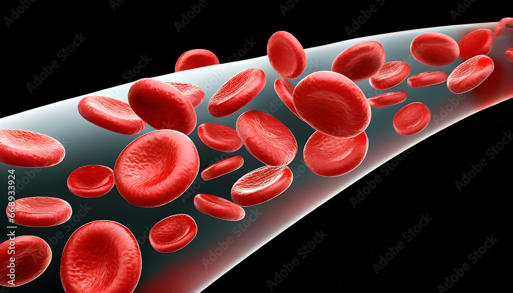 3d flow red blood cells iron platelets erythrocyte realistic medical ...