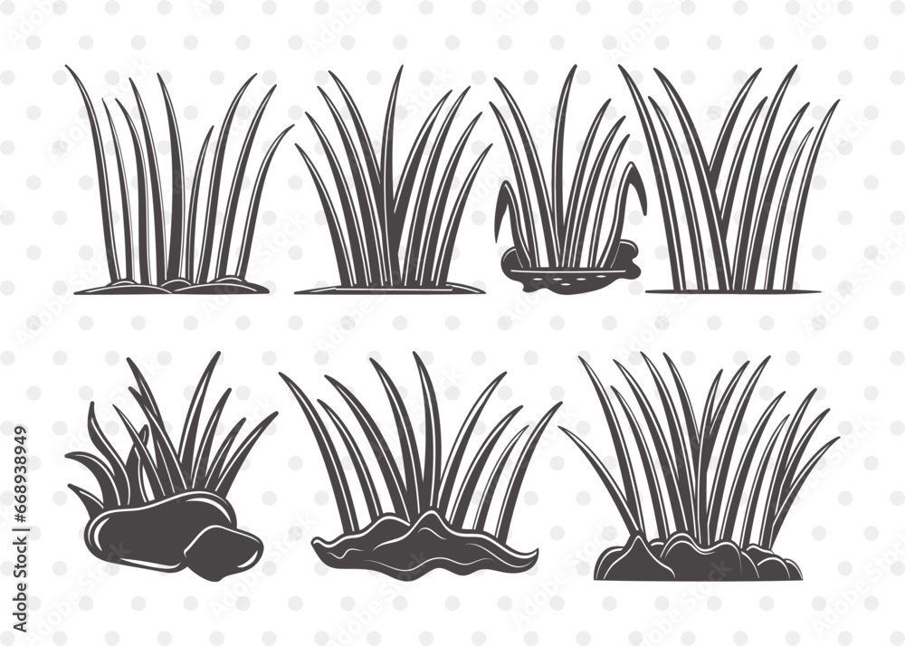 Grass Clipart SVG Cut File | Plants Svg | Lawn Grass Svg | Tall Grass ...