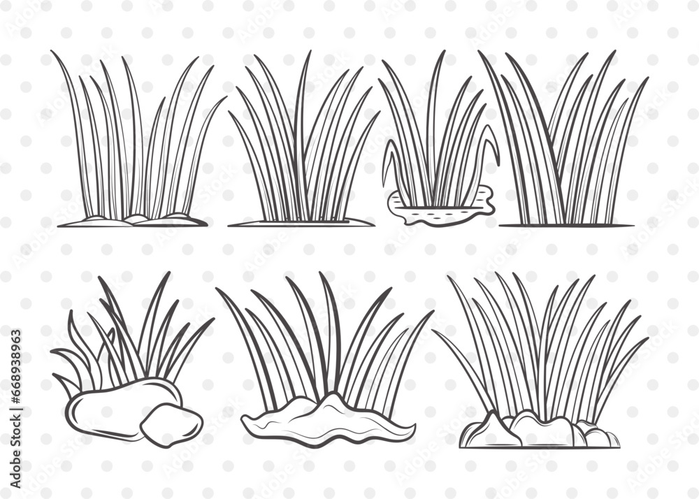 Grass Clipart SVG Cut File | Plants Svg | Lawn Grass Svg | Tall Grass ...