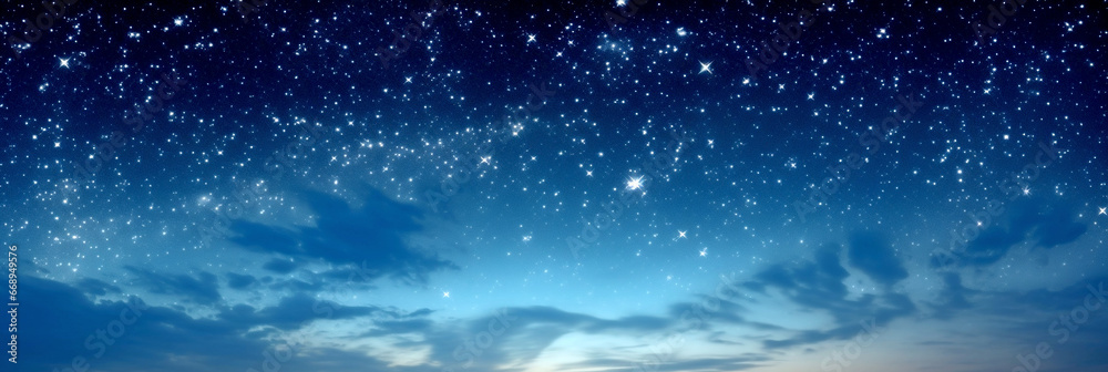 PANORAMA OF THE STARRY NIGHT SKY. HORIZONTAL IMAGE. legal AI Stock ...