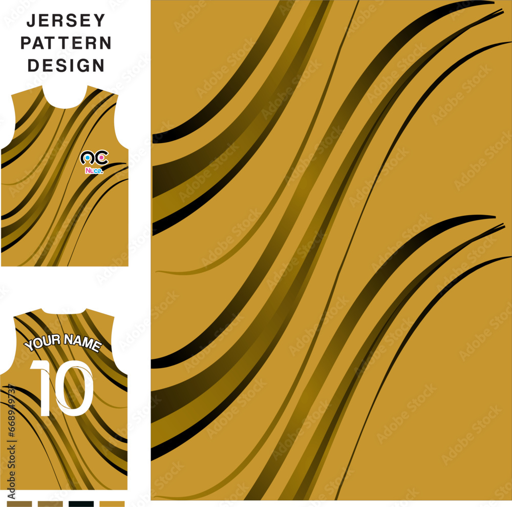 Abstract curve wave concept vector jersey pattern template for printing ...