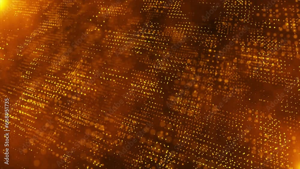 Golden abstract digital technology backgrounds. Futuristic digital binary data and streaming ...