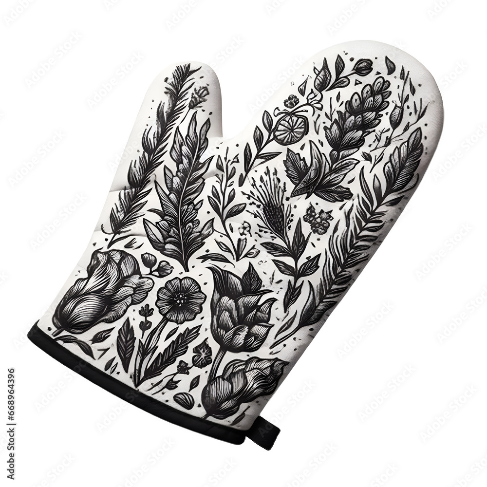 Isolated oven mitt cutout object on transparent background, PNG file ...
