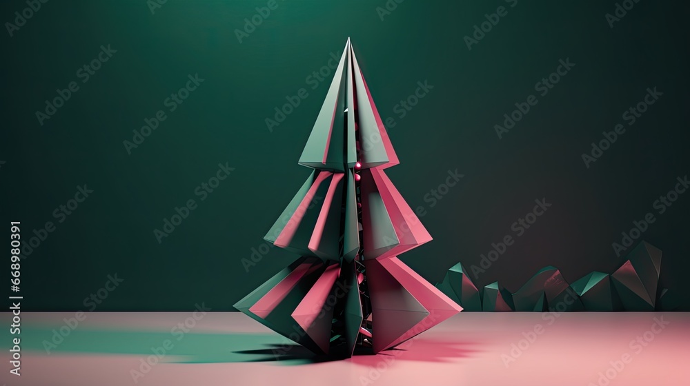 3d Christmas tree model of a traditional ornament with intricate ...