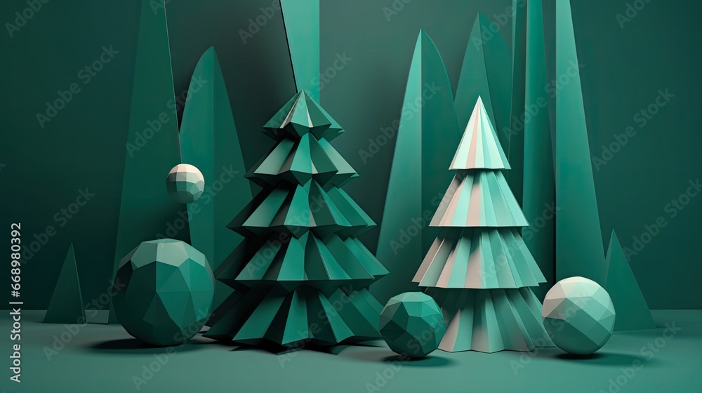 3d Christmas tree model of a traditional ornament with intricate ...