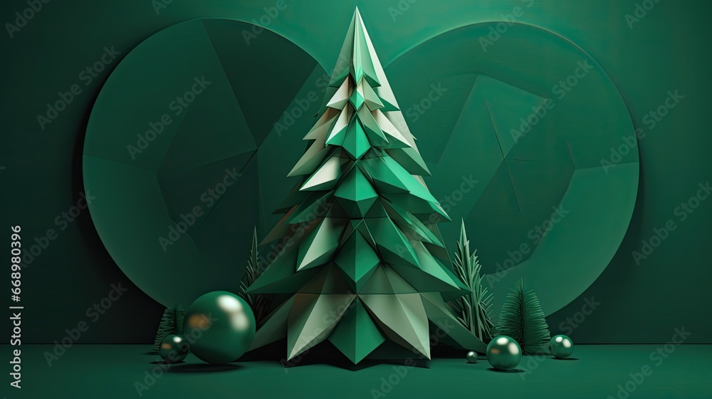 3d Christmas tree model of a traditional ornament with intricate ...