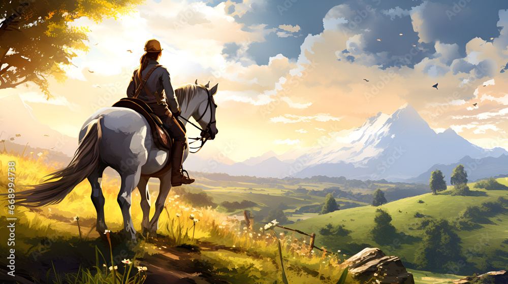 a room filled with lots of paintings and a skylight, a 3D render by ...