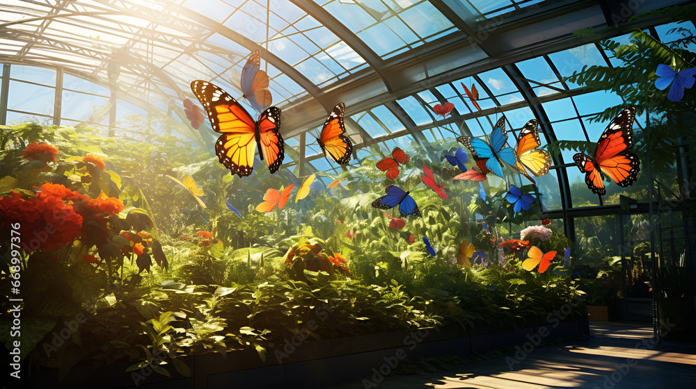 Foto de a bunch of butterflies that are flying in the air, a detailed ...
