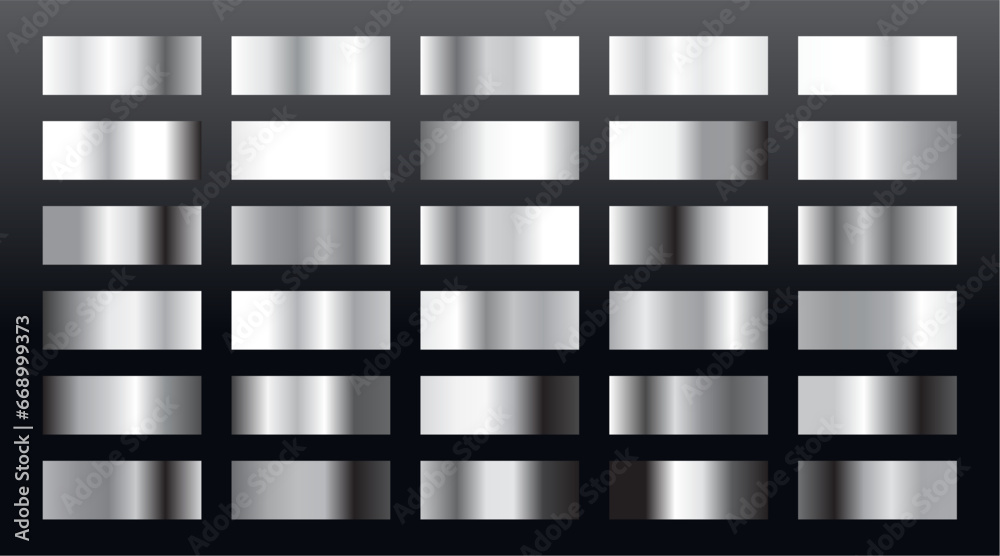 set of metallic color palette backdrop for UI/UX website Stock Vector ...