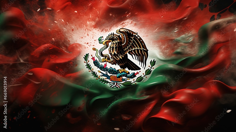 Mexican flag and cartoon characters wearing the flag,AI generated ...