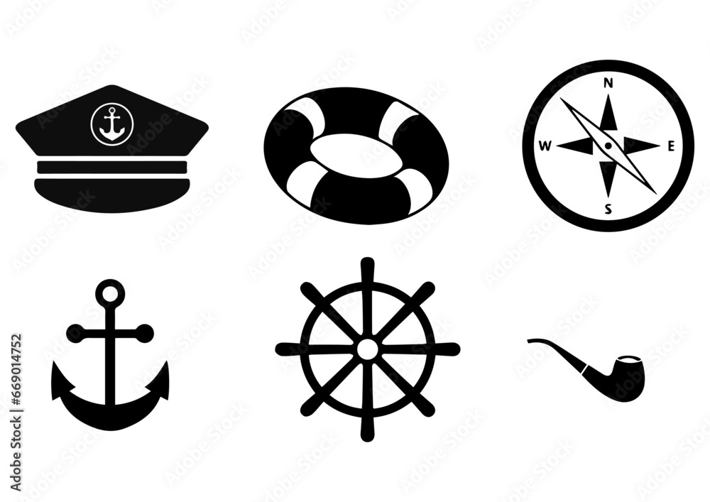 sailor symbols, nautical symbols anchor, sea anchor, life preserver ...