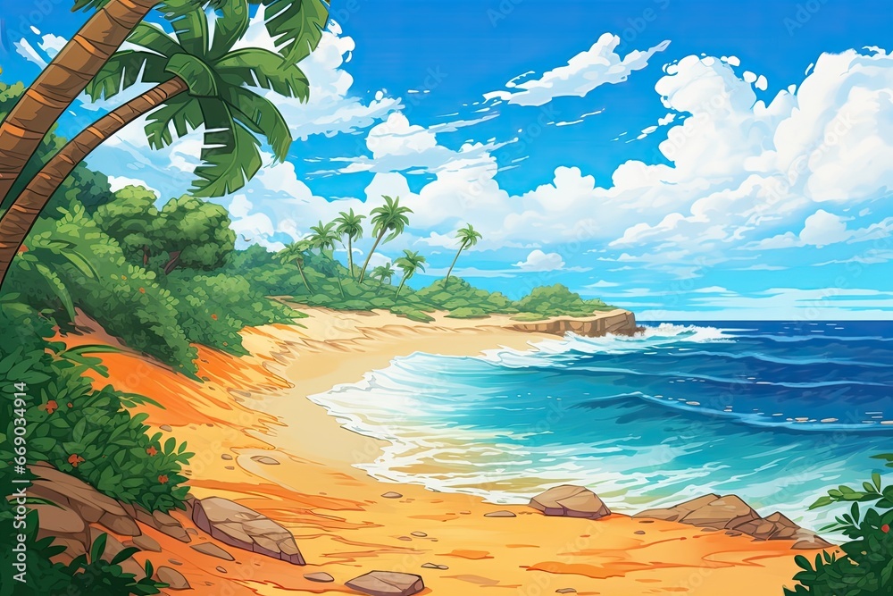 Cartoon Beach Scenes: A Vibrant Collection of Lively Beach ...