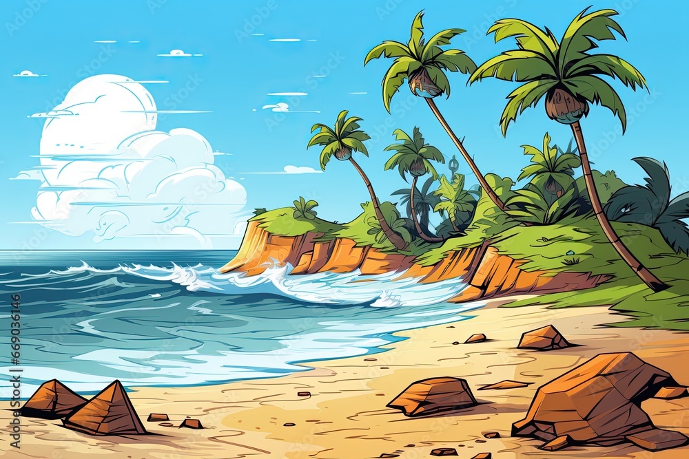 Cartoon Beach: Fun and Creative Drawing - Unleash Your Inner Artist ...