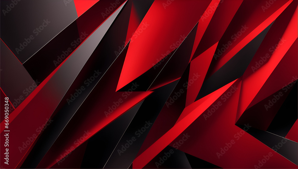 Geometric Red and Black Background, The red and black colors are ...