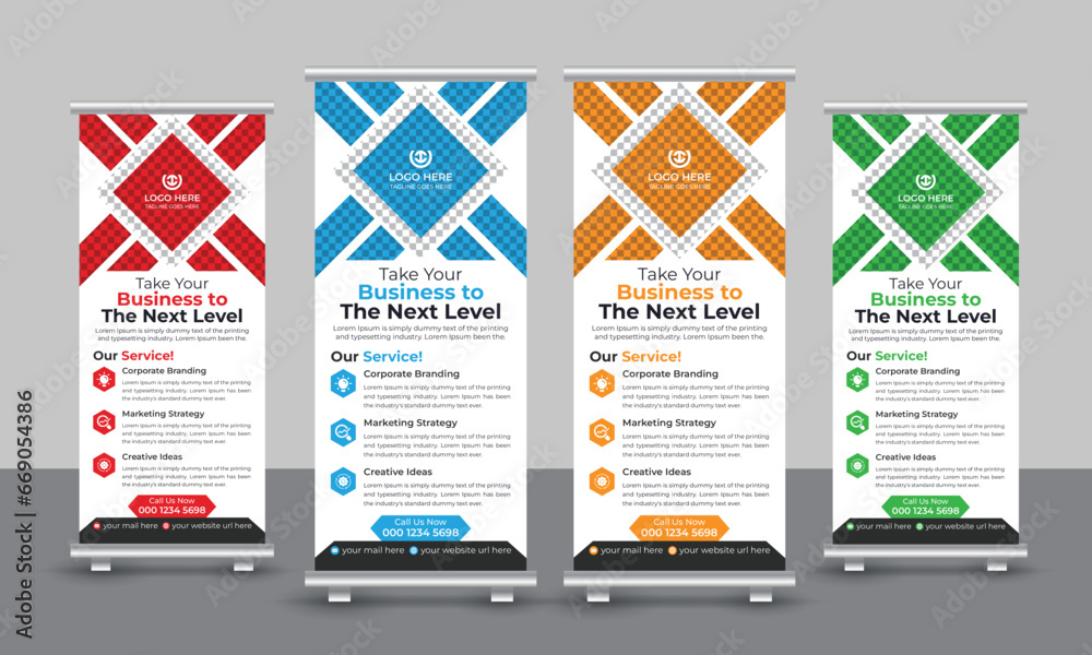 Professional modern business roll up banner design pull up signage ...