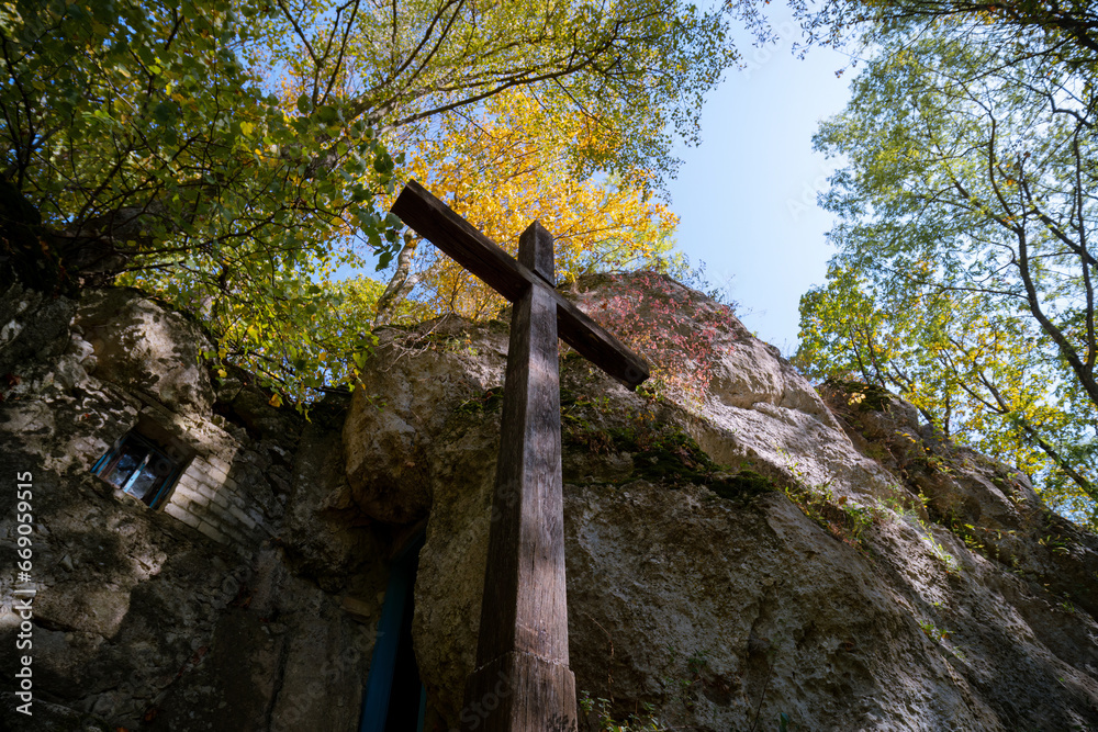 ancient Rock-cave monastery of Settlement Zvenigorod, Sataniv ...