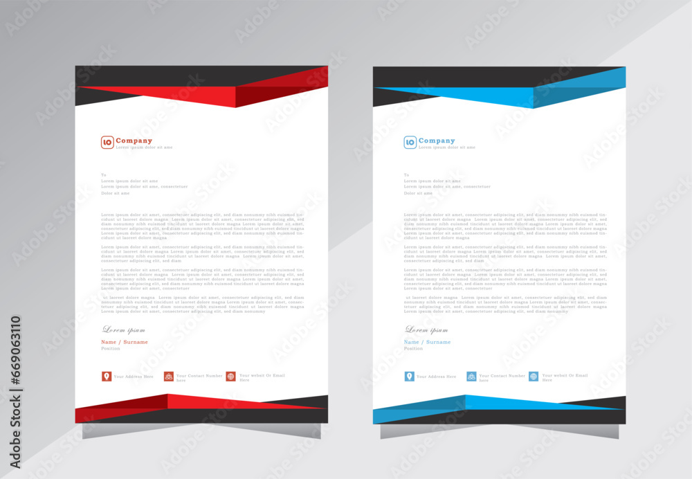 letterhead design for business, blue color letter head design templates ...
