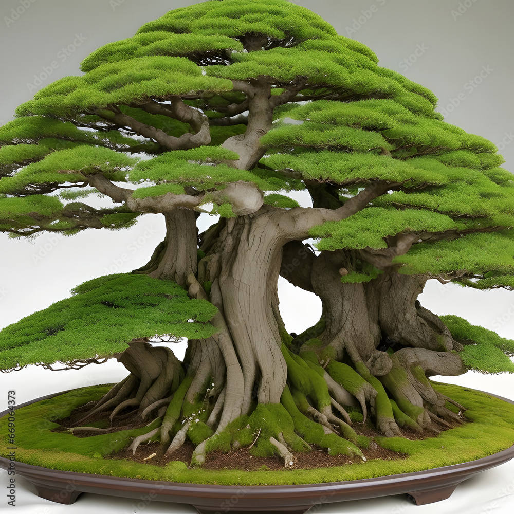 Japanese bonsai tree of pine, juniperus chinensis, isolated on a white ...