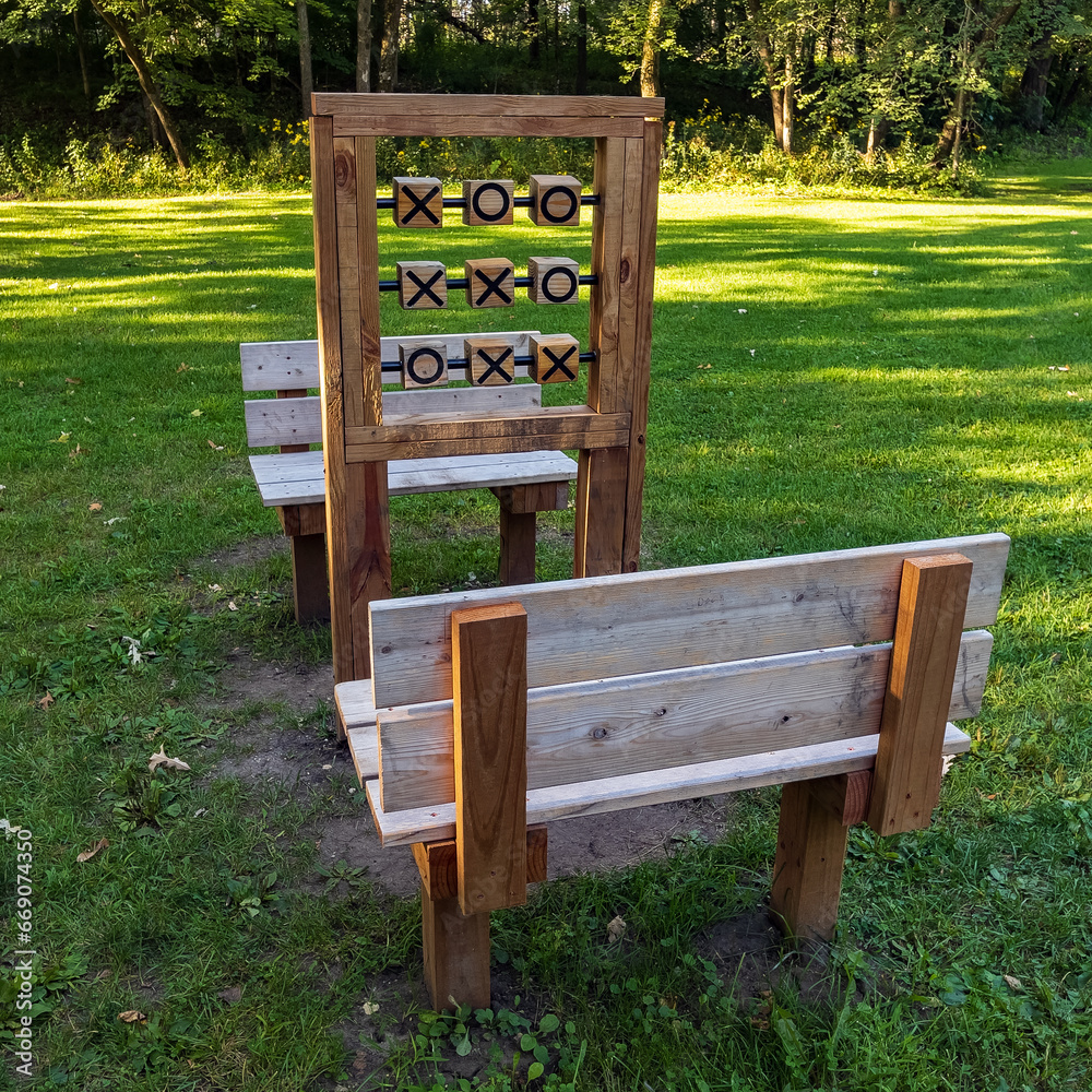 Giant Wooden Outdoor Tic-Tac-Toe Game at Oxbow Park in Olmsted County ...