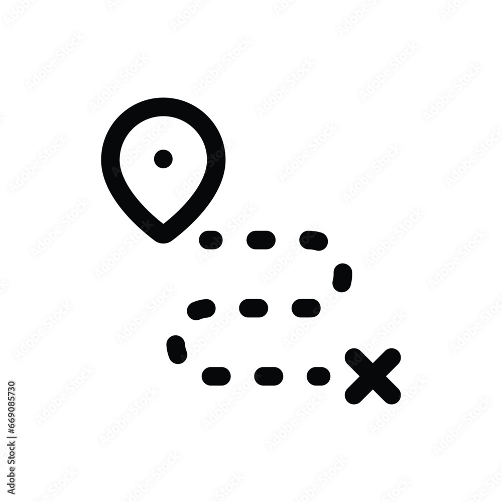 Route icon in trendy outline style isolated on white background. Route ...