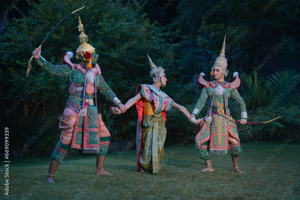 Khon is the art of classical traditional Thai dance in the mask culture ...