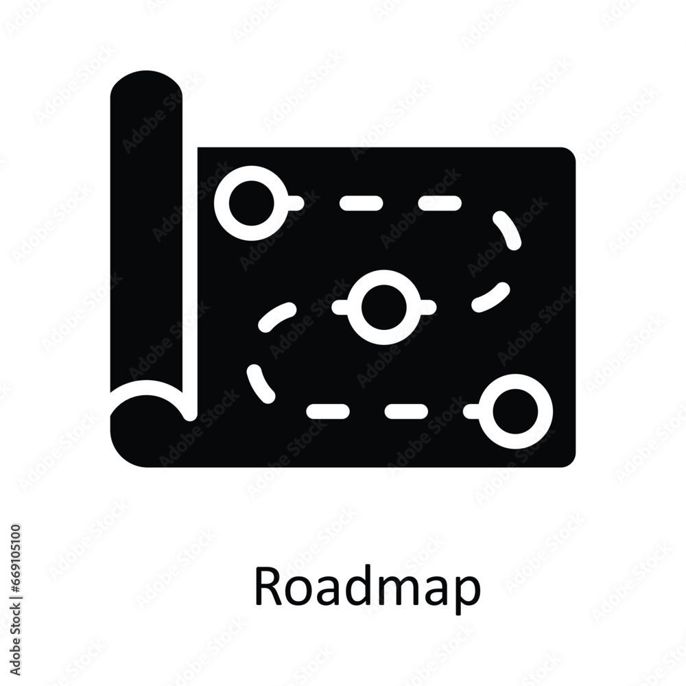 Roadmap vector Solid Design illustration. Symbol on White background ...