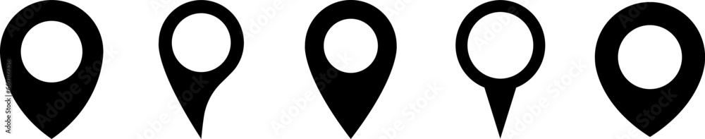 Map pointer. Maps pin icon. Location map marker. Collection of map marker pointers. GPS location ...